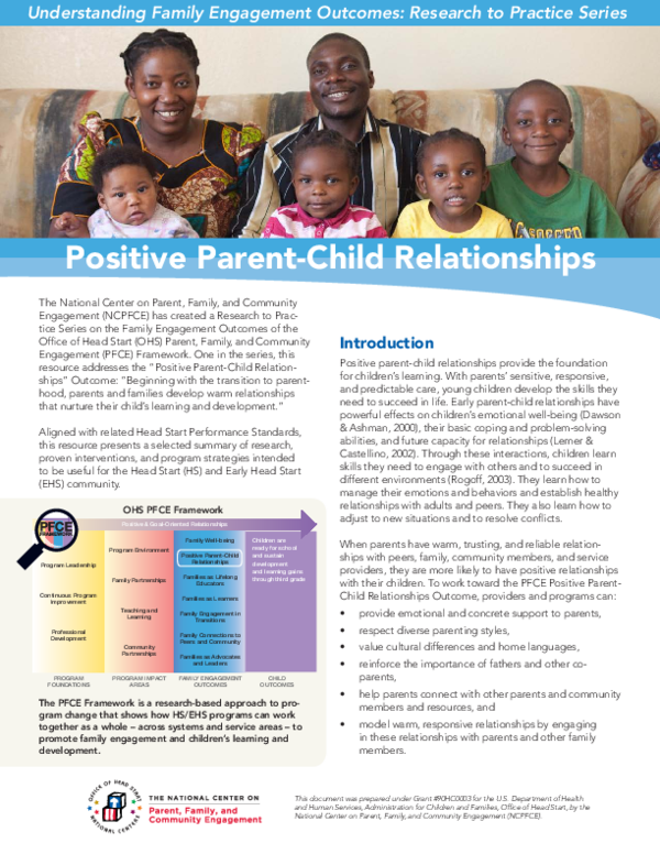 (PDF) Positive Parent-Child Relationships PARENT, FAMILY, AND COMMUNITY ...