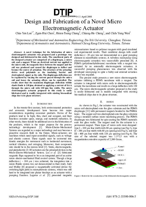 (PDF) Design and fabrication of novel micro electromagnetic actuator ...