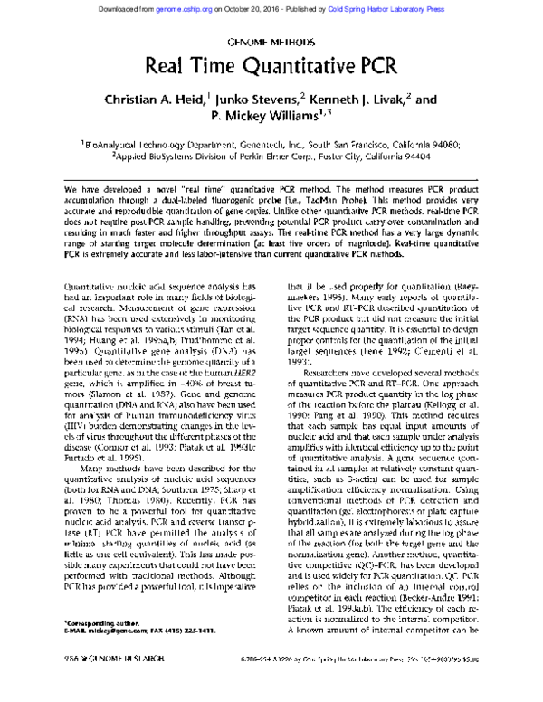 (PDF) Real time quantitative PCR