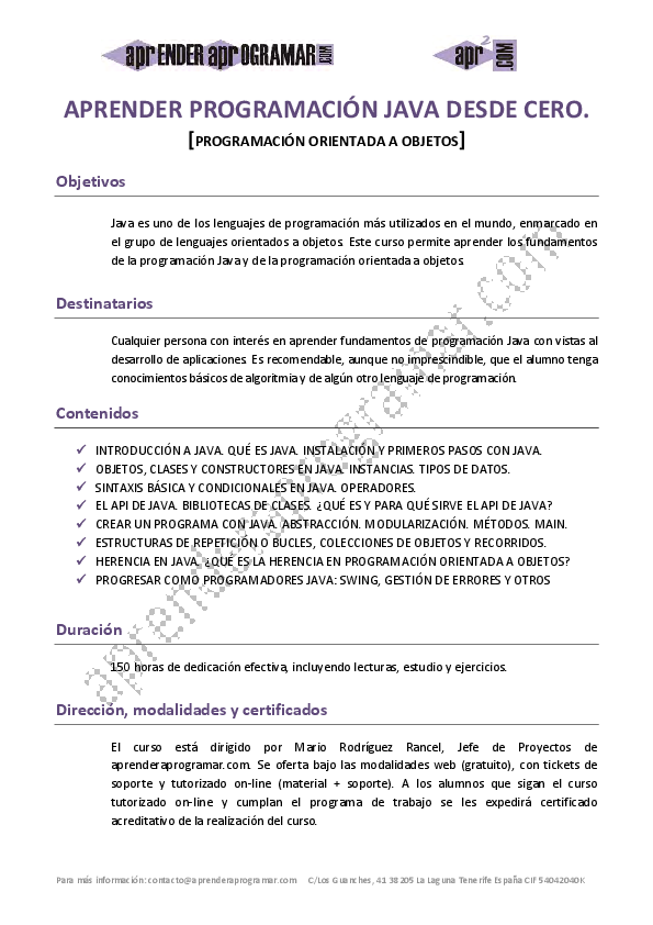 (PDF) APRENDER PROGRAMACIÓN JAVA DESDE CERO. [PROGRAMACIÓN ORIENTADA A OBJETOS