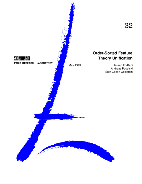 (PDF) Order-sorted feature theory unification