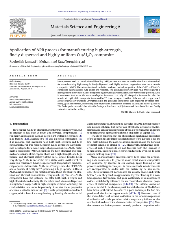 (PDF) Application of ARB process for manufacturing high-strength ...