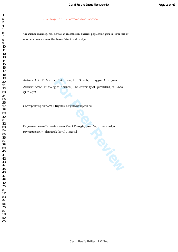 (PDF) Vicariance and dispersal across an intermittent barrier ...