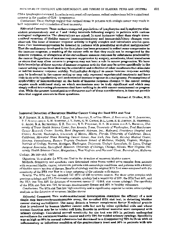 (PDF) Improved detection of recurrent bladder cancer using the bard bta ...