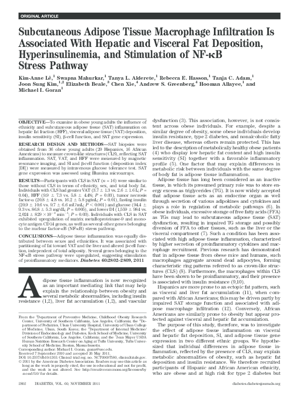 (PDF) Subcutaneous adipose tissue macrophage infiltration is associated ...