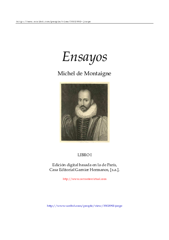 (PDF) MONTAIGNE Ensayos Libro I