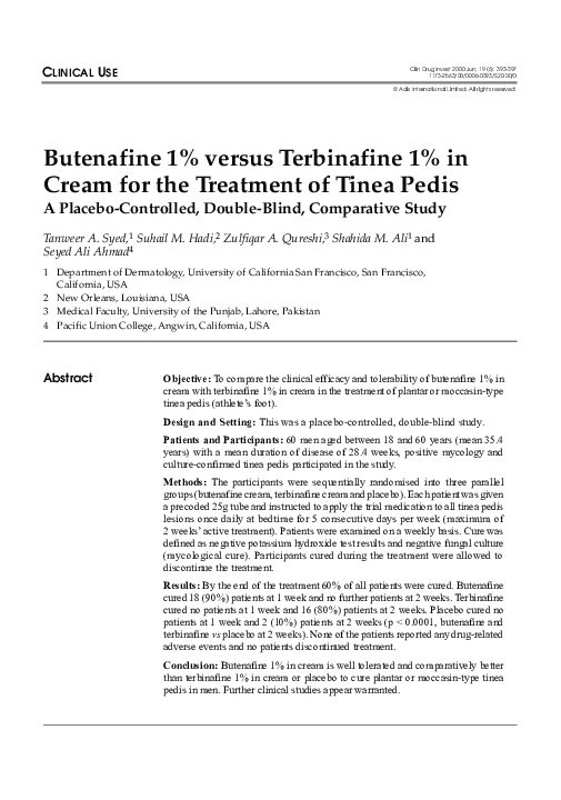(PDF) Butenafine 1% versus Terbinafine 1% in Cream for the Treatment of ...