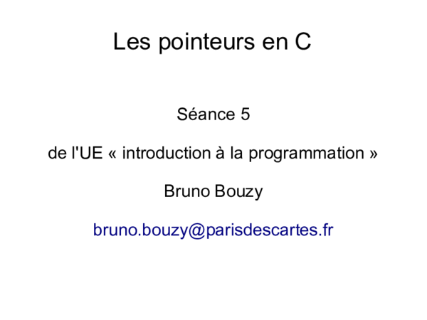 (PDF) Les pointeurs en C