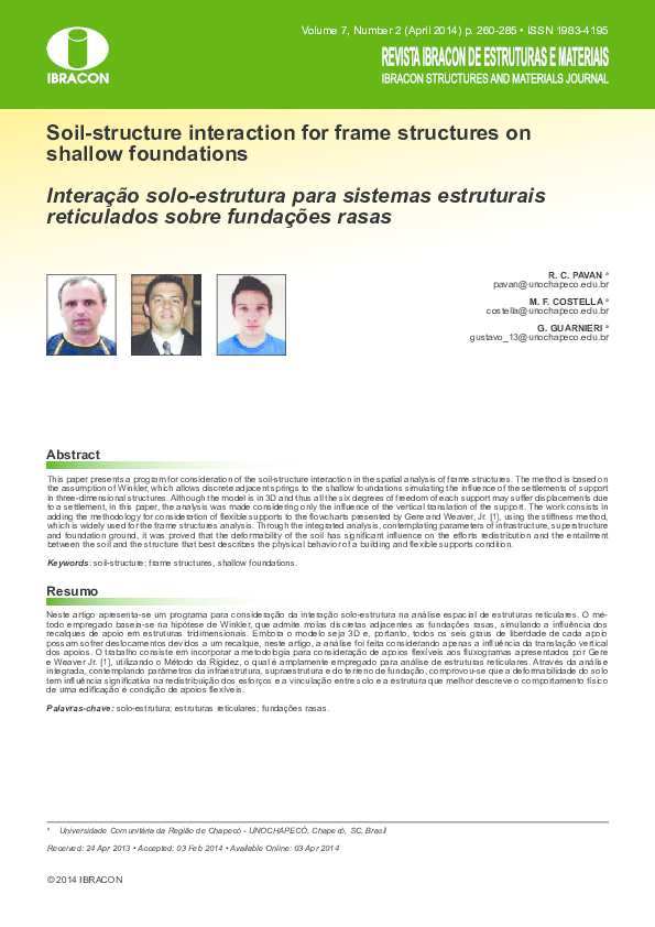 (PDF) Soil-structure interaction for frame structures on shallow foundations
