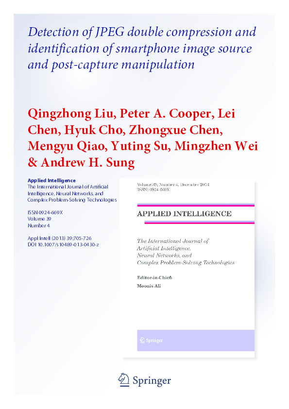 Pdf Detection Of Jpeg Double Compression And Identification Of Smartphone Image Source And