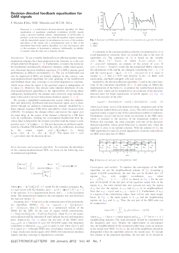 (PDF) Decision-directed feedback equalisation for QAM signals