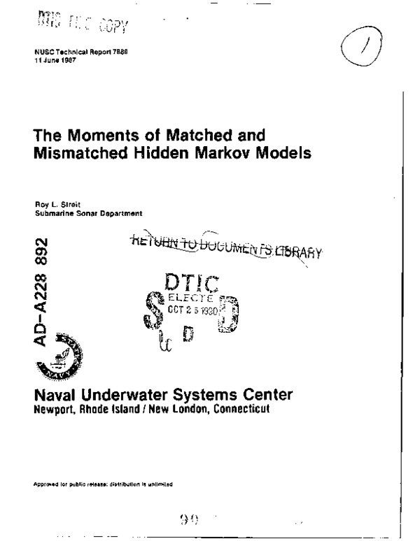 (PDF) The moments of matched and mismatched hidden Markov models
