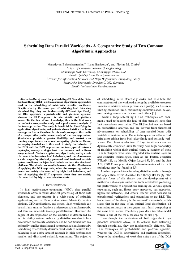 (PDF) Scheduling Data Parallel Workloads-A Comparative Study of Two Common Algorithmic ...