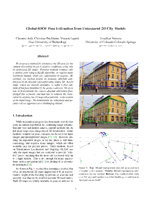 (PDF) 6DOF Camera Pose Estimation Using 2D Models