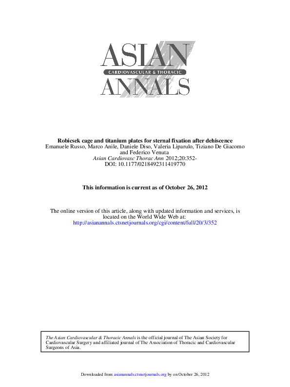 (PDF) Robicsek cage and titanium plates for sternal fixation after ...