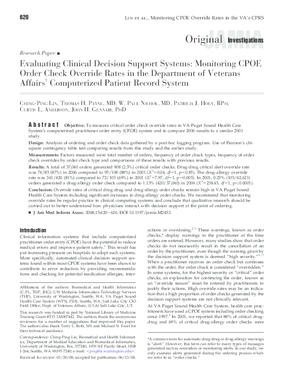 (PDF) Research Paper: Evaluating Clinical Decision Support Systems ...