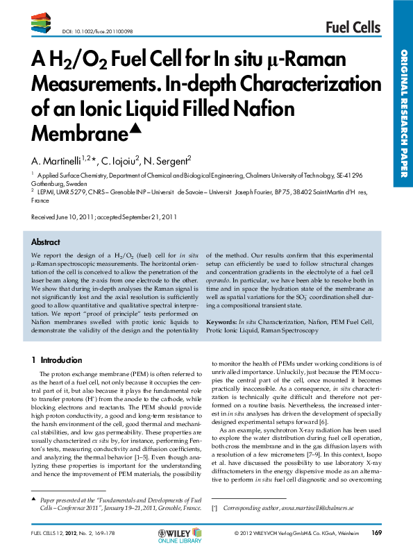 (PDF) A H 2/O 2 fuel cell for in situ μ-Raman measurements. In-depth ...