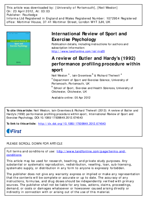 (PDF) A review of Butler and Hardy's (1992) performance profiling ...