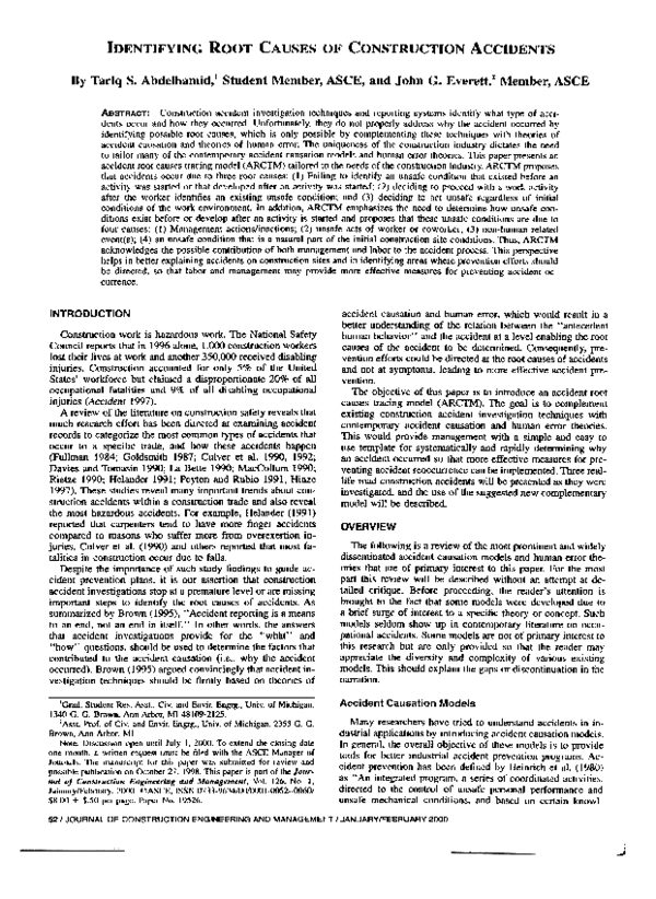 (PDF) Identifying Root Causes of Construction Accidents (PDF) Identifying Root Causes of Construction Accidents