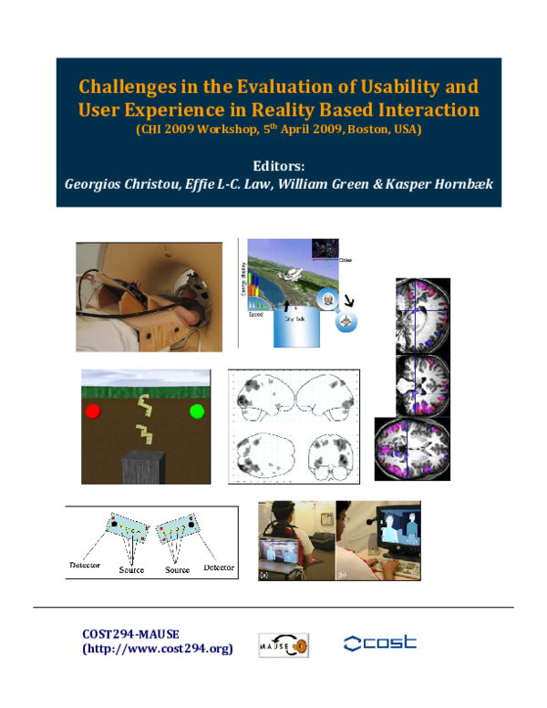 (PDF) Challenges in the Evaluation of Usability and User Experience in Reality Based Interaction
