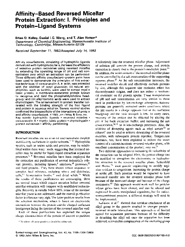 (PDF) Affinity-based reversed micellar protein extraction: I ...