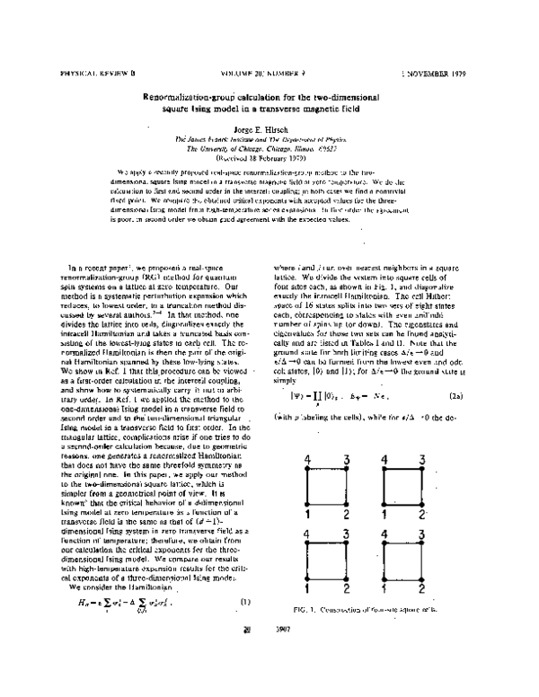 (PDF) Renormalization-group calculation for the two-dimensional square Ising model in a ...