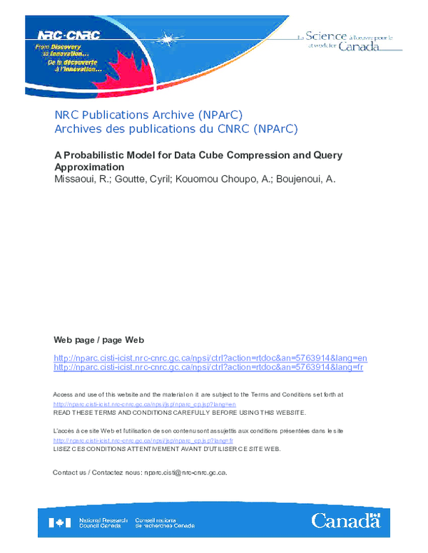 (PDF) Probabilistic Data Cube Compression and Query Approximation