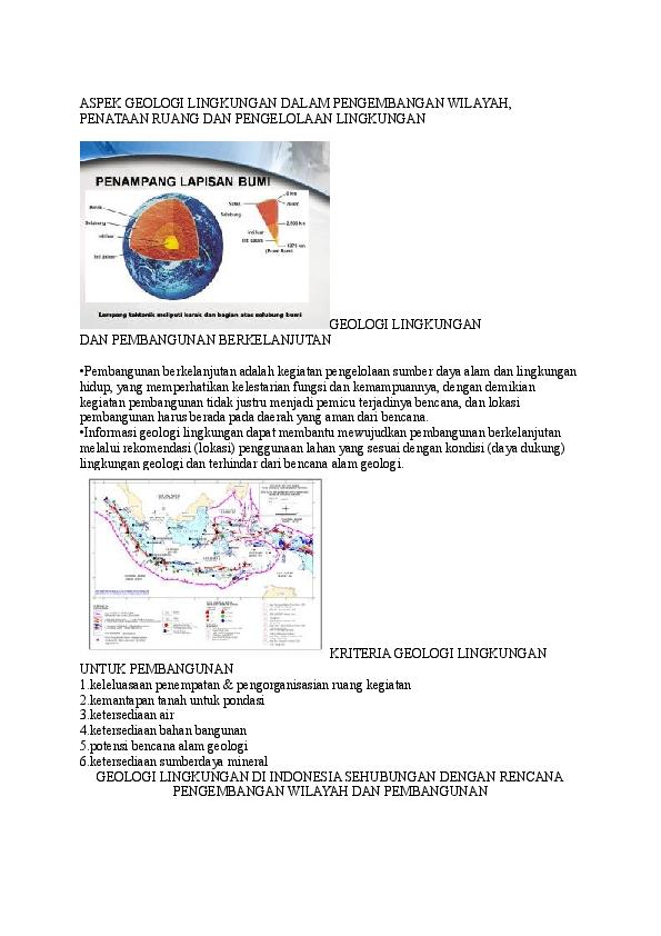 (DOC) ASPEK GEOLOGI LINGKUNGAN DALAM PENGEMBANGAN WILAYAH