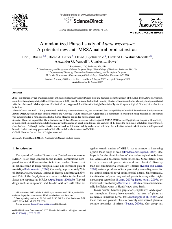 (PDF) A randomized Phase I study of Atuna racemosa: A potential new ...