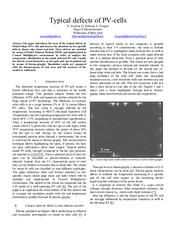 (PDF) Typical defects of PV-cells