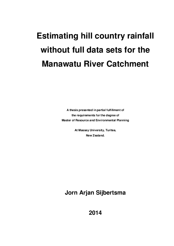 (PDF) Estimating hill country rainfall without full data sets for the ...