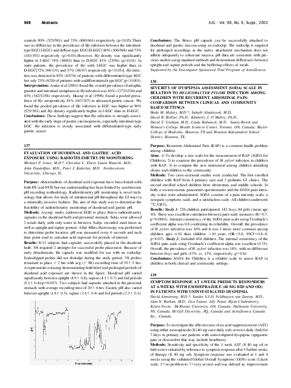 (PDF) Severity of dyspepsia assessment (SODA) scale in relation to Helicobacter pylori infection ...