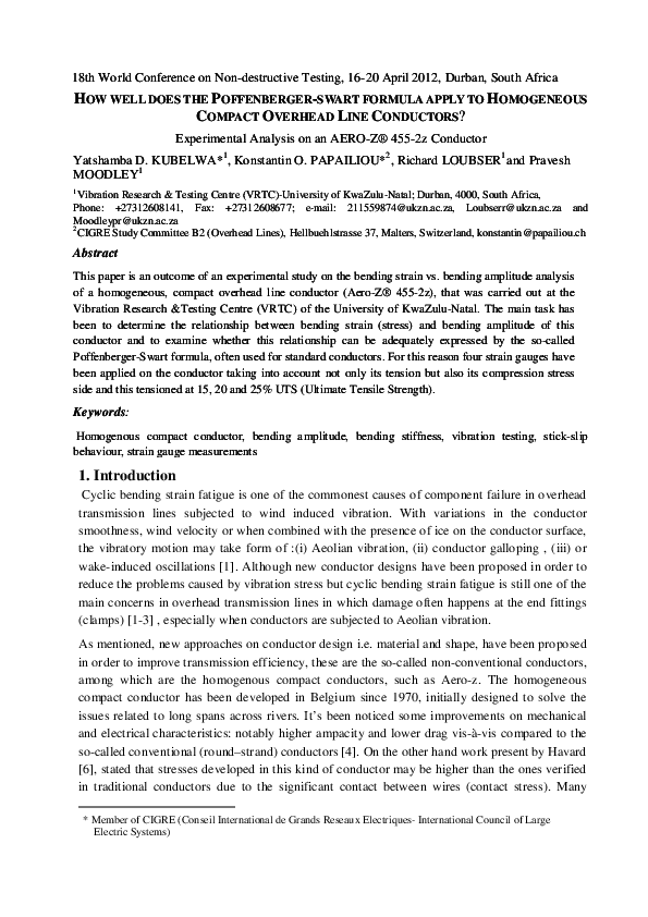 (PDF) How Well Does the Poffenberger-Swart Formula Apply to Homogeneous ...