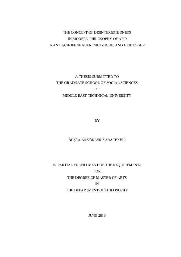 (PDF) MA Thesis_ THE CONCEPT OF DISINTERESTEDNESS IN MODERN PHILOSOPHY ...