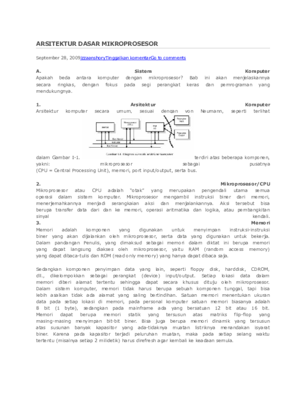 (DOC) ARSITEKTUR DASAR MIKROPROSESOR