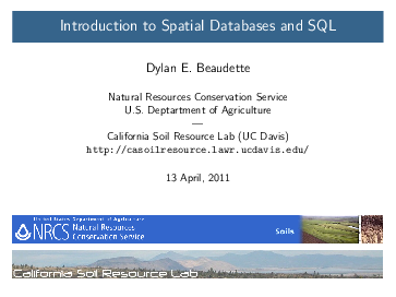 (PDF) Introduction to Spatial Databases and SQL
