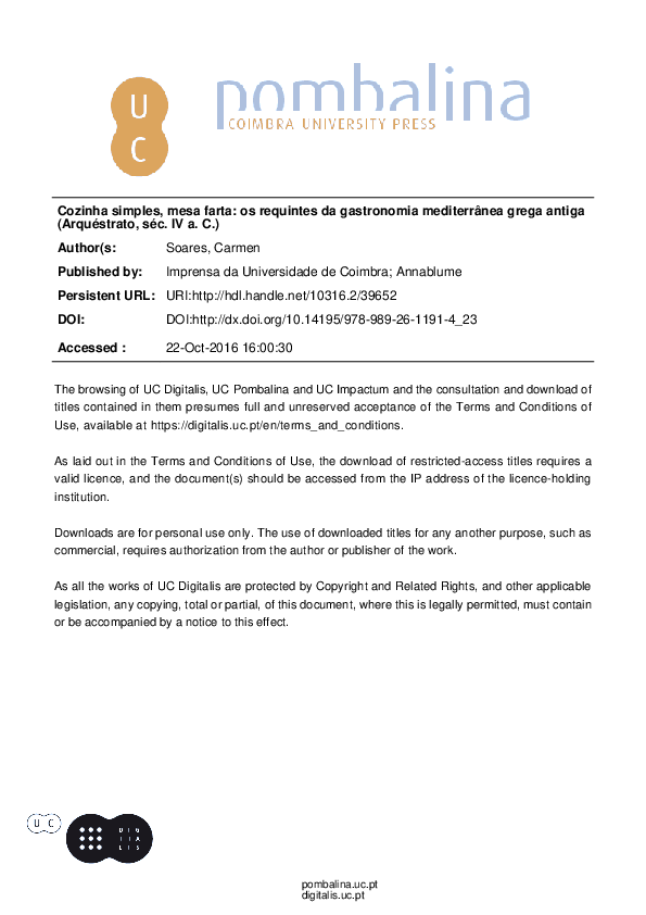 (PDF) Cozinha simples, mesa farta: os requintes da gastronomia ...