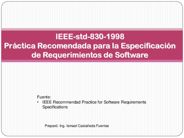(PDF) IEEE-std-830-1998 Práctica Recomendada para la Especificación de ...