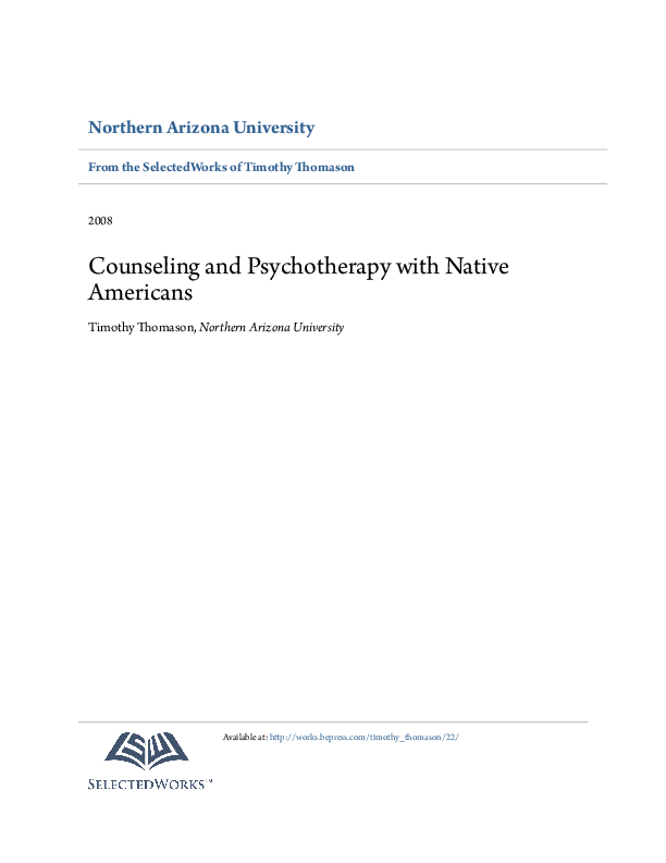 (PDF) Counseling and Psychotherapy with Native Americans