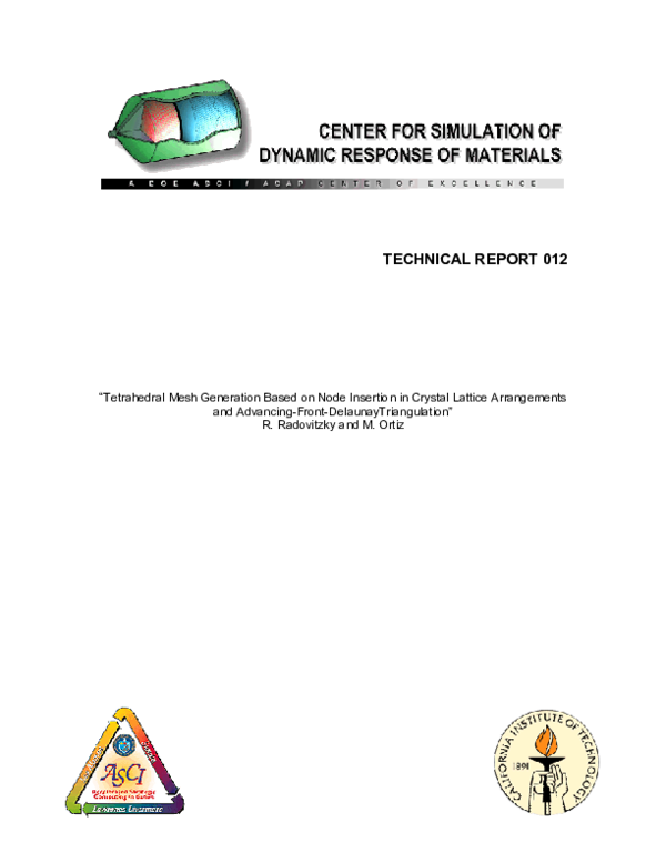 Pdf Tetrahedral Mesh Generation Based On Node Insertion In Crystal