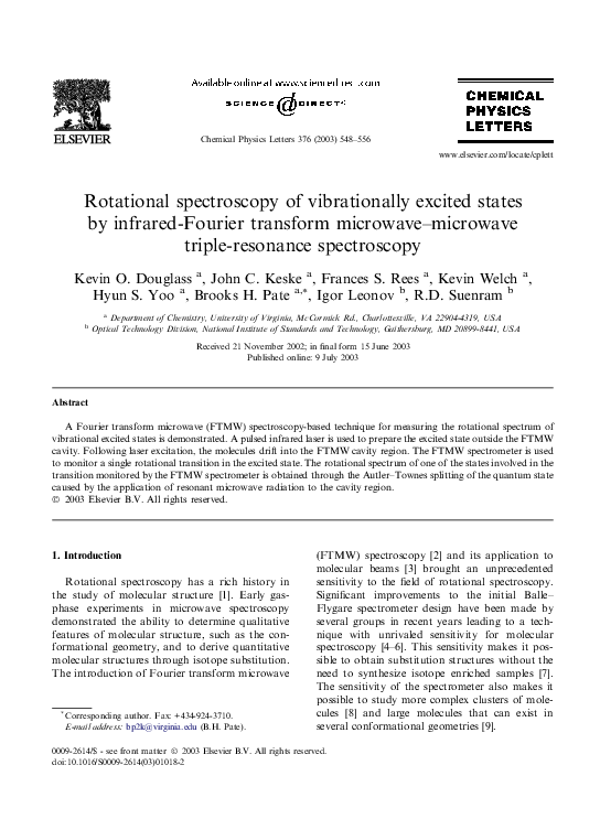 (PDF) Rotational spectroscopy of vibrationally excited states by ...