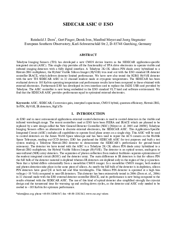 (PDF) Sidecar Asic at ESO