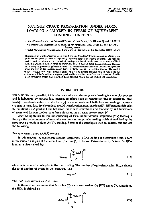 (PDF) Fatigue crack propagation under block loading analysed in terms ...