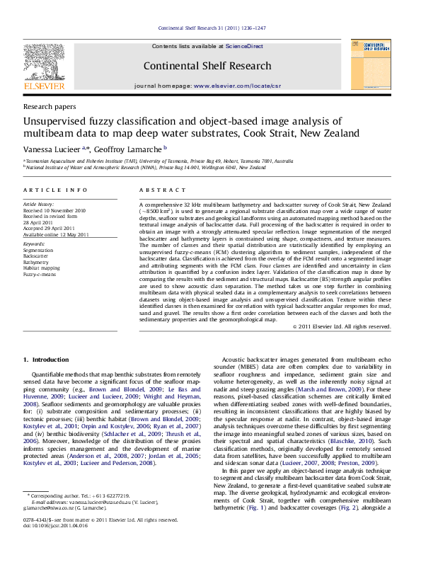 Pdf Unsupervised Fuzzy Classification And Object Based Image Analysis