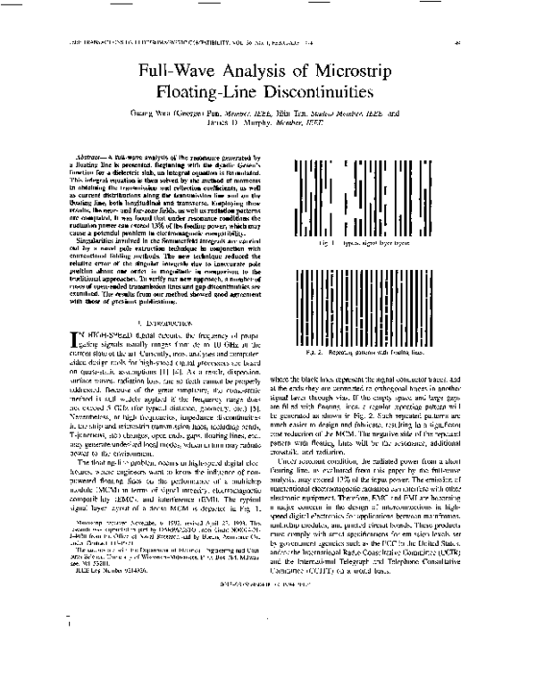 (PDF) Full-wave analysis of microstrip floating-line discontinuities | Jilin Tan - Academia.edu