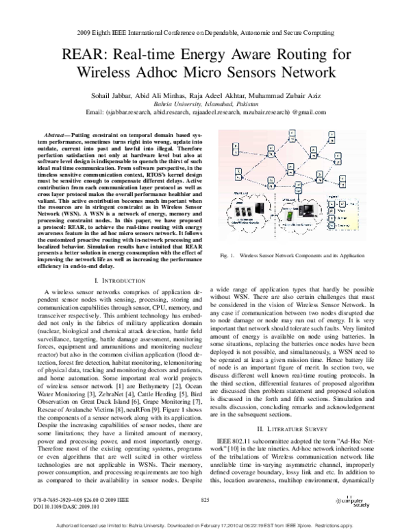 Pdf Rear Real Time Energy Aware Routing For Wireless Adhoc Micro