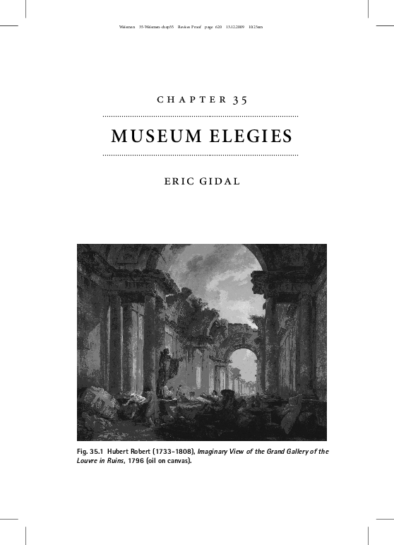 (PDF) Museum Elegies | Eric Gidal - Academia.edu