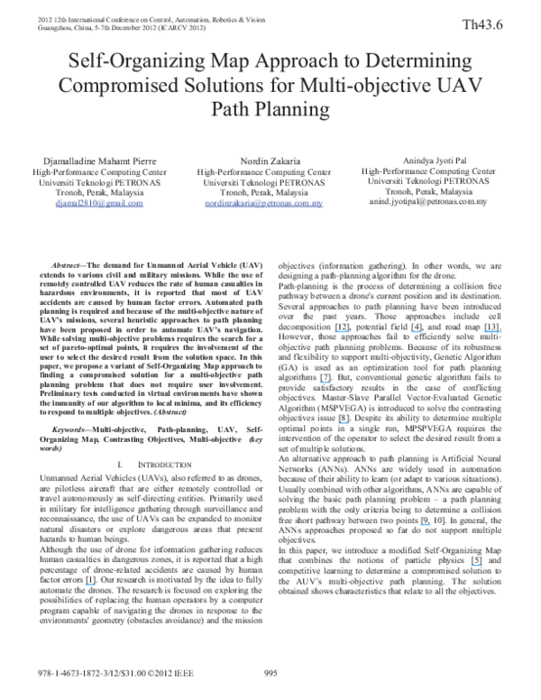 (PDF) Self-Organizing Map approach to determining compromised solutions for multi-objective UAV ...