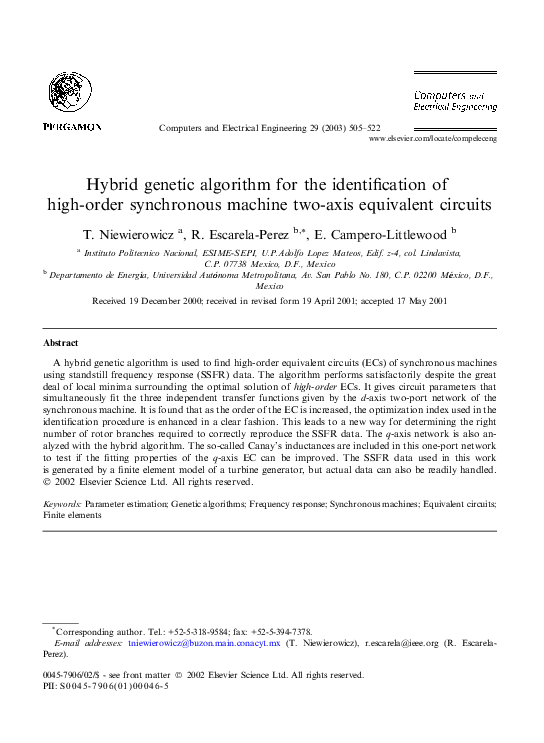 (PDF) Hybrid genetic algorithm for the identification of high-order synchronous machine two-axis ...