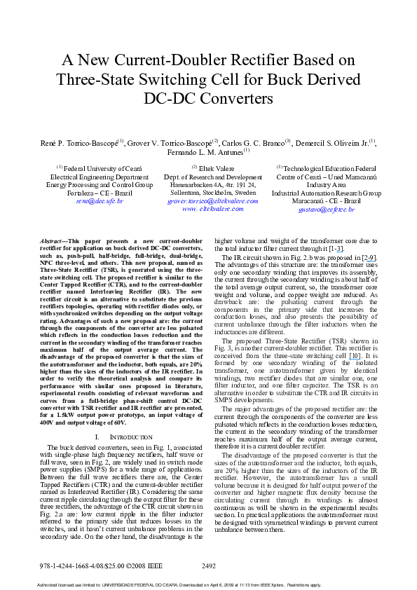 (PDF) A new current-doubler rectifier based on three-state switching ...